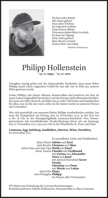 Gedenkkerzen von Philipp Hollenstein | Todesanzeigen Vorarlberger ...