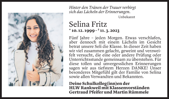 Todesanzeigen | Todesanzeigen Vorarlberger Nachrichten